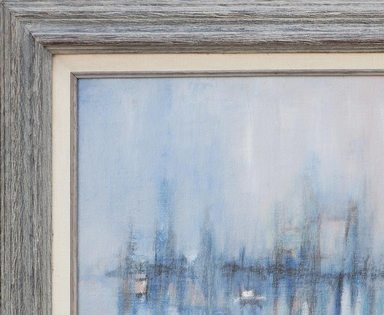 Robert Rogan - "Tree Shadow" Blue Toned Abstract Cityscape Painting For ...