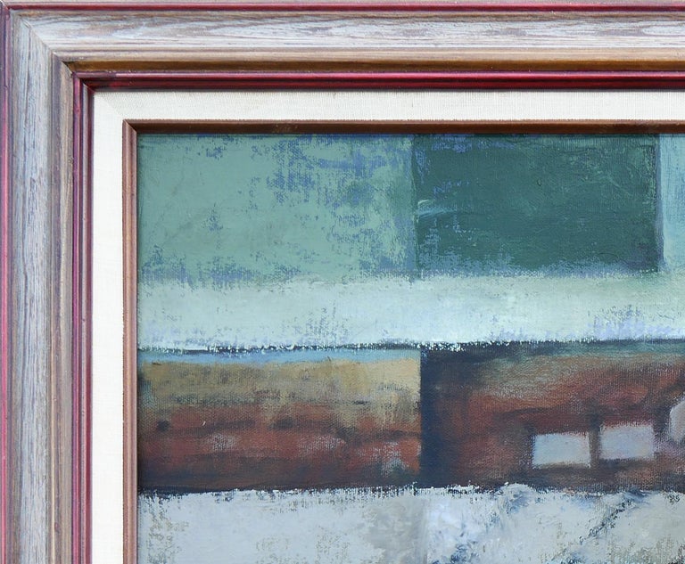 Robert Rogan - "Untitled (Red Pathway)" Blue and Red Geometric Abstract ...