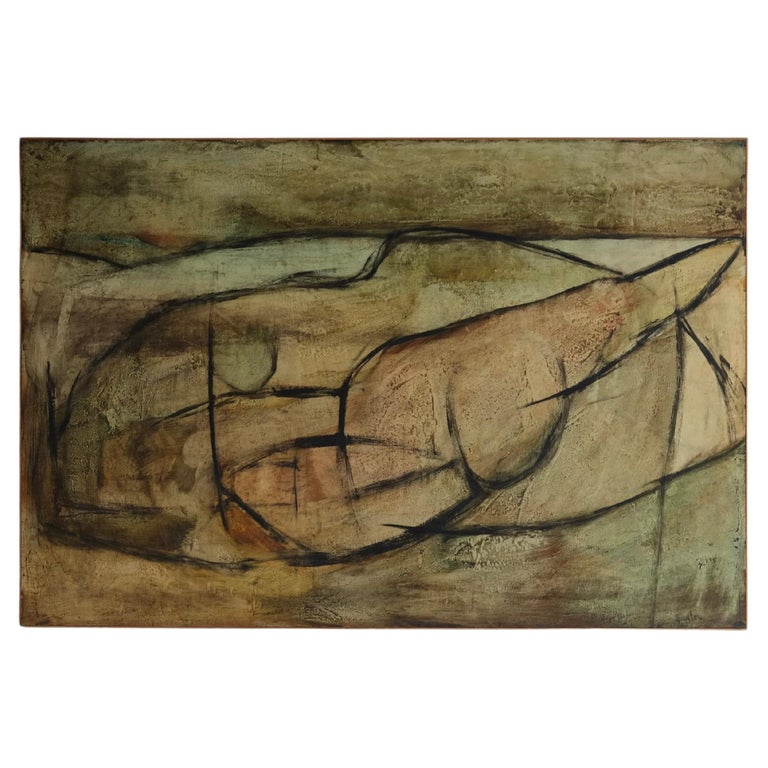 Robert Sadler, Yellow Composition, Oil On Board Painting, 1962 at 1stDibs