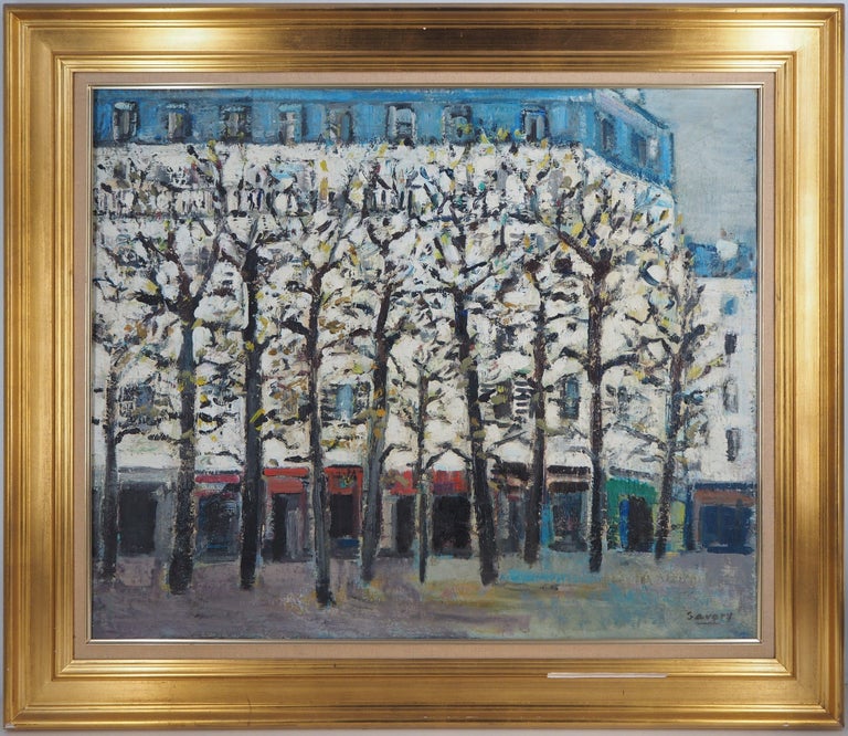 Robert Savary - Spring in Paris : Square in Montmartre - Original oil ...