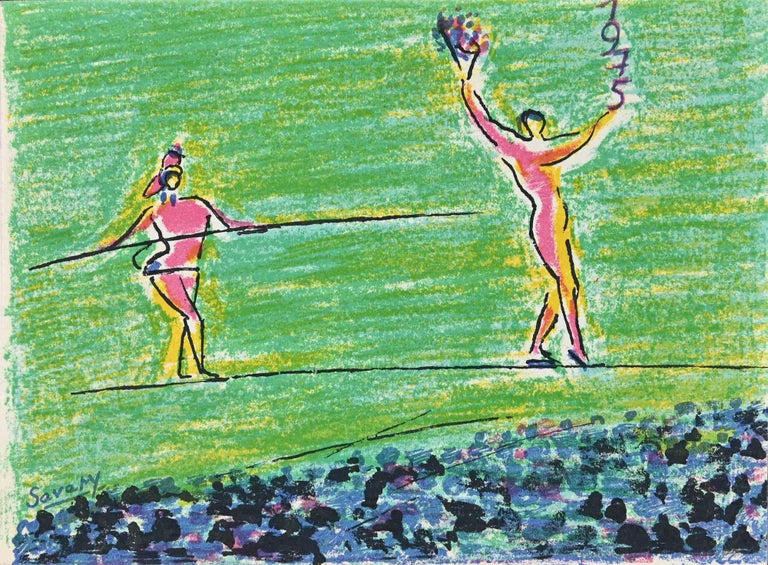 Robert Savary - Acrobatics - Original Lithograph By Robert Savary - Mid ...