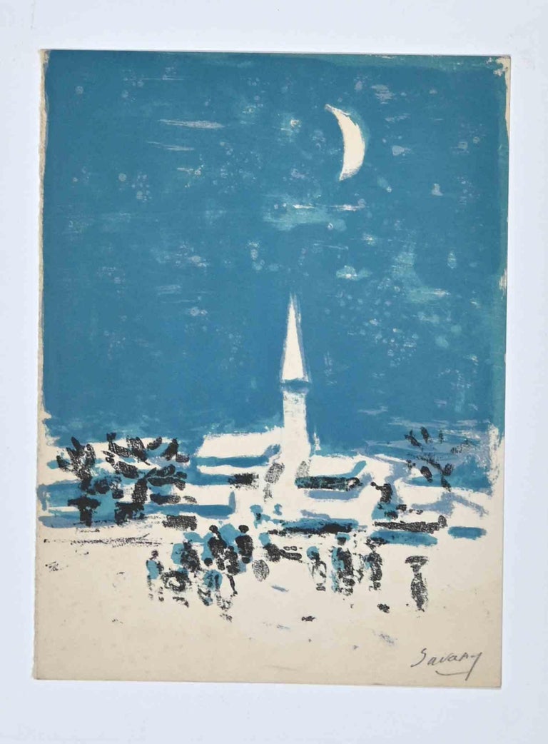 Robert Savary - City - Original Lithograph By Robert Savary - Mid-20th ...