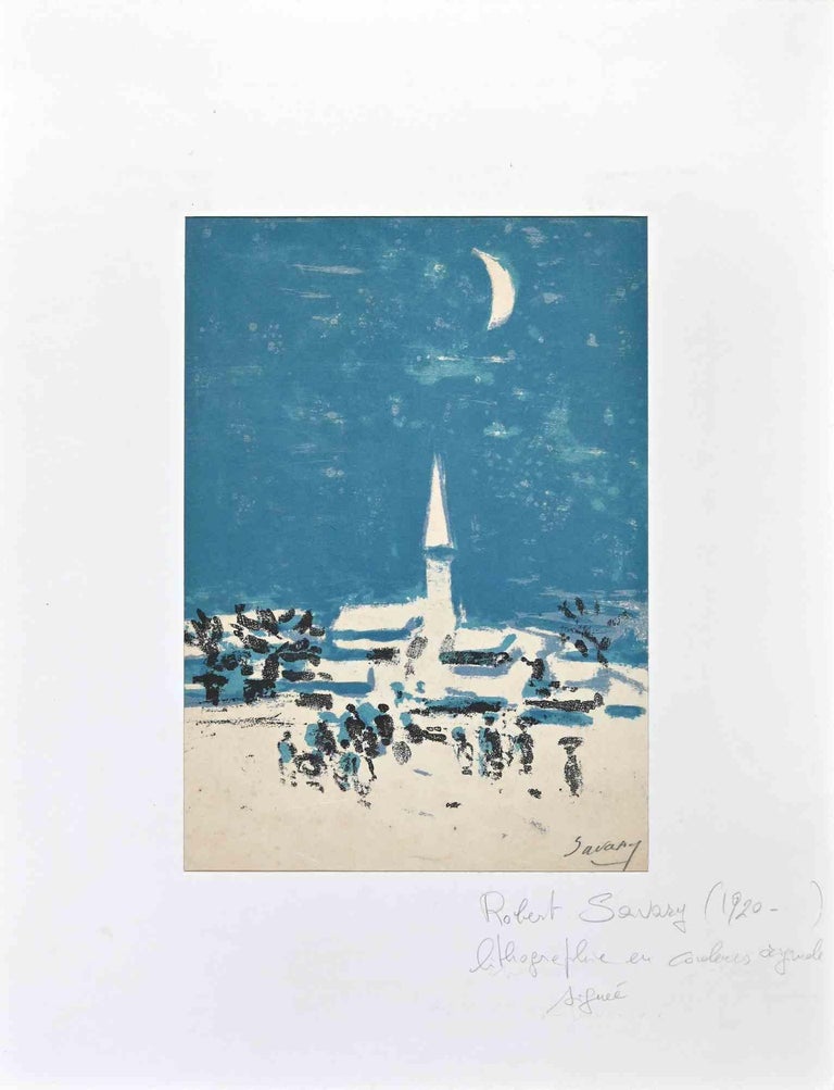Robert Savary - City - Original Lithograph By Robert Savary - Mid-20th ...