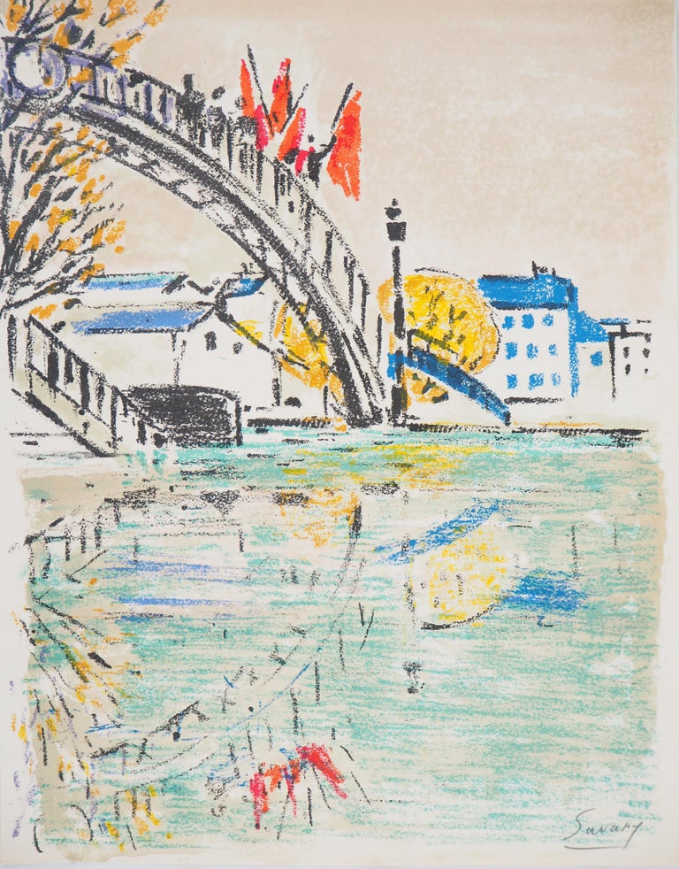 Robert Savary - Paris : Bridge over Canal Saint Martin - Original ...