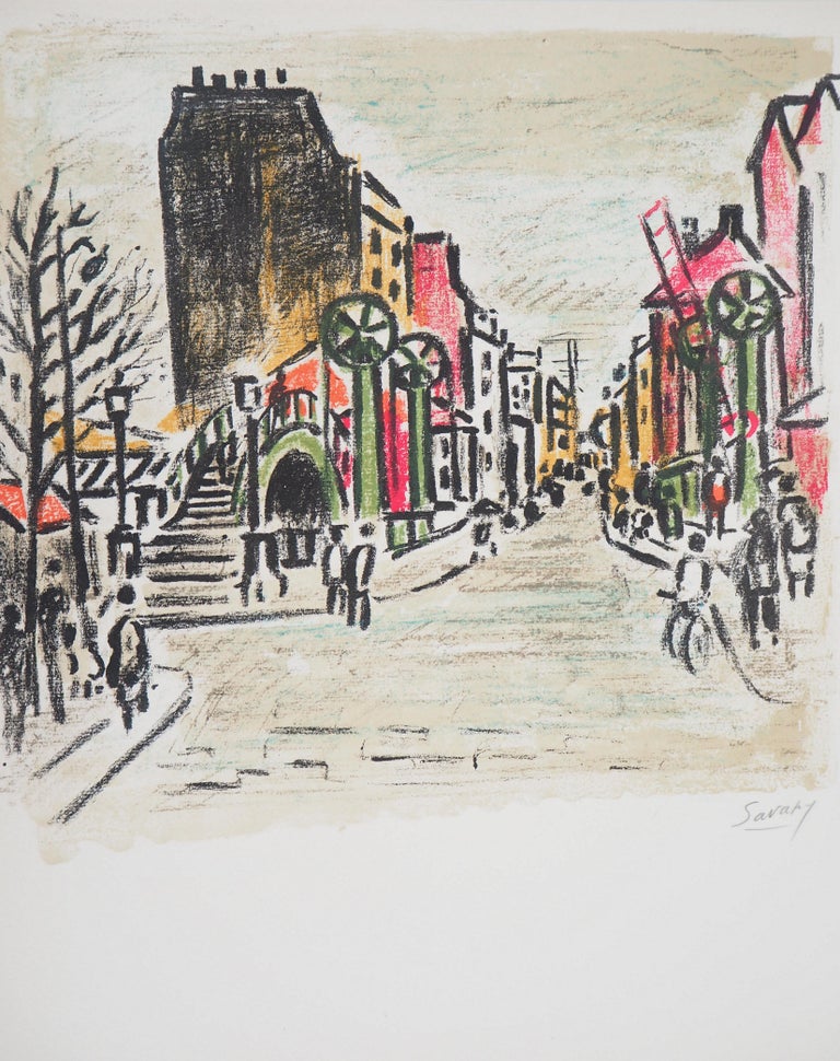 Robert Savary - Paris : Near Canal Saint Martin - Original Lithograph ...