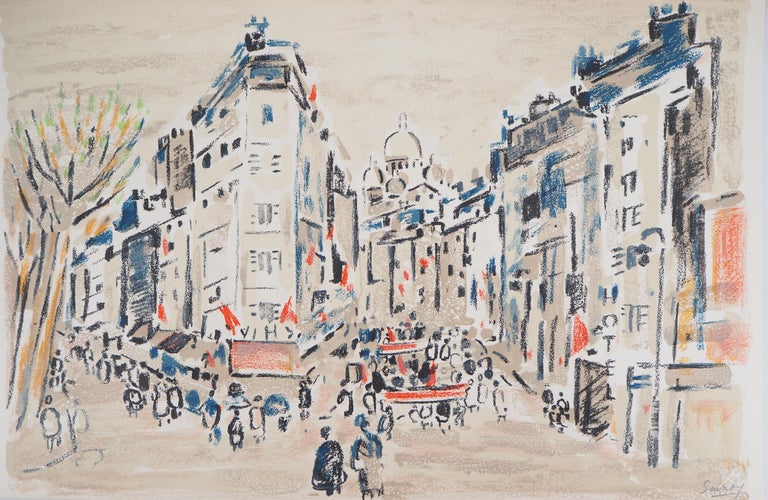 Robert Savary - Paris : On the Way to Montmartre - Original Lithograph ...