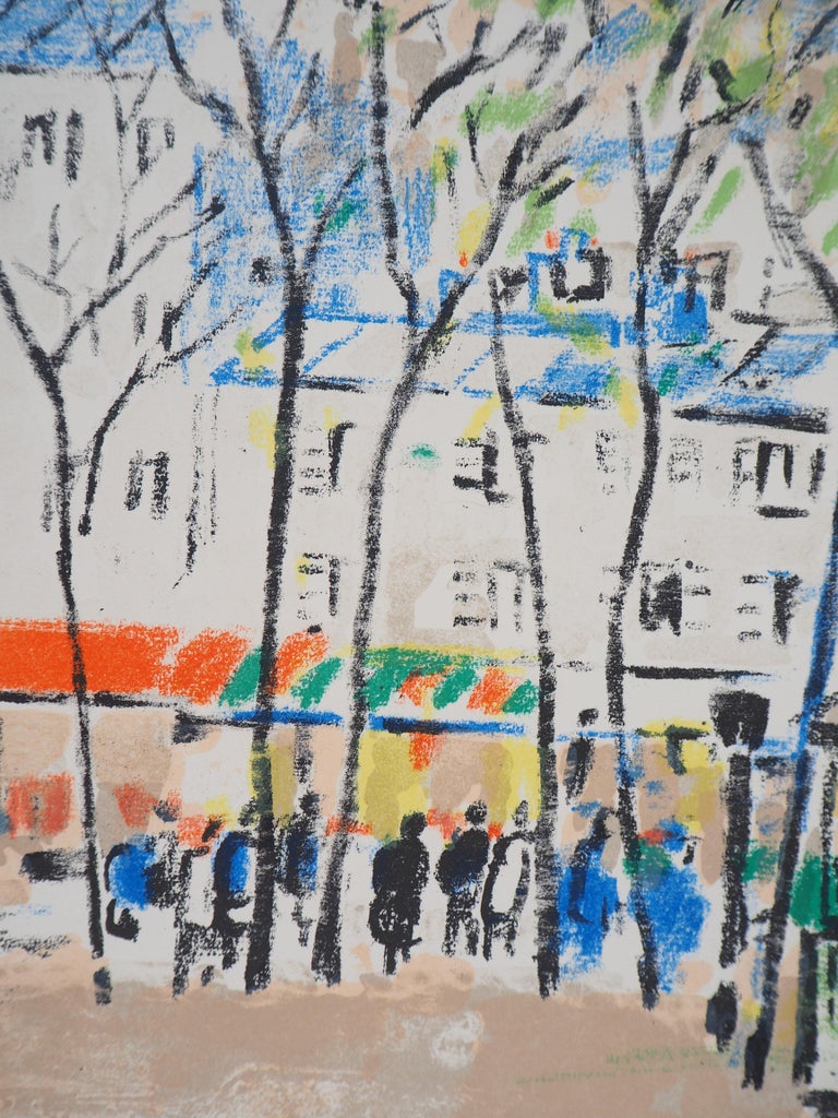 Robert Savary - Paris : Street Market - Original Lithograph, Handsigned ...