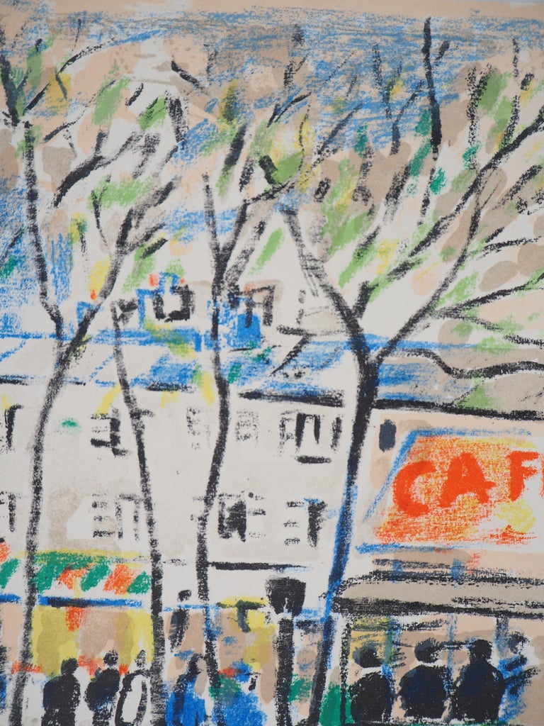 Robert Savary - Paris : Street Market - Original Lithograph, Handsigned ...