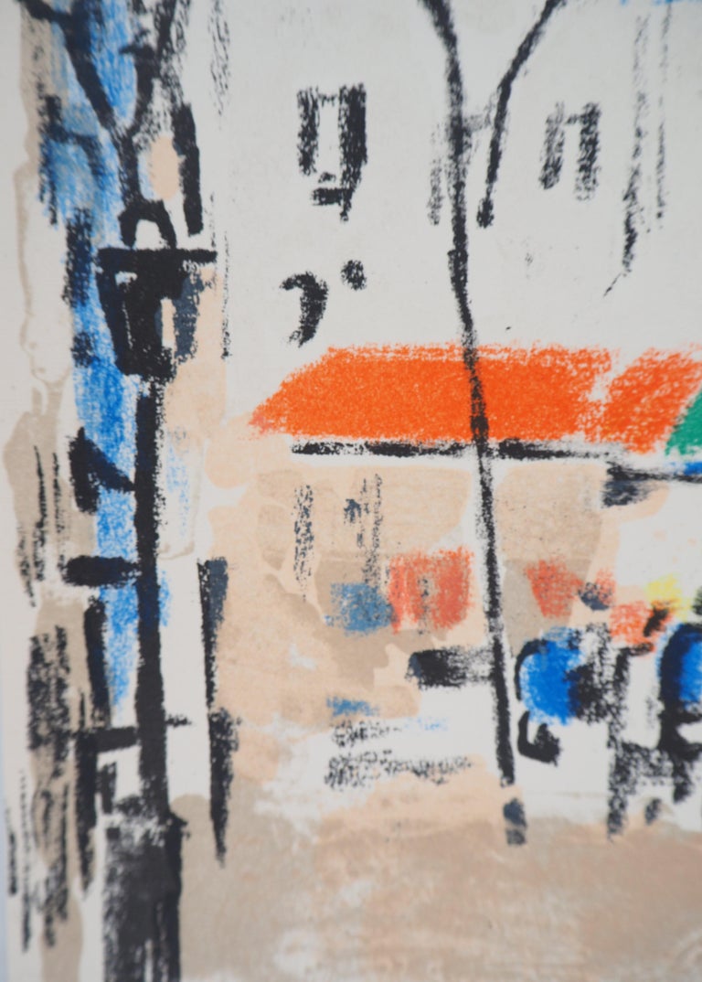 Robert Savary - Paris : Street Market - Original Lithograph, Handsigned ...