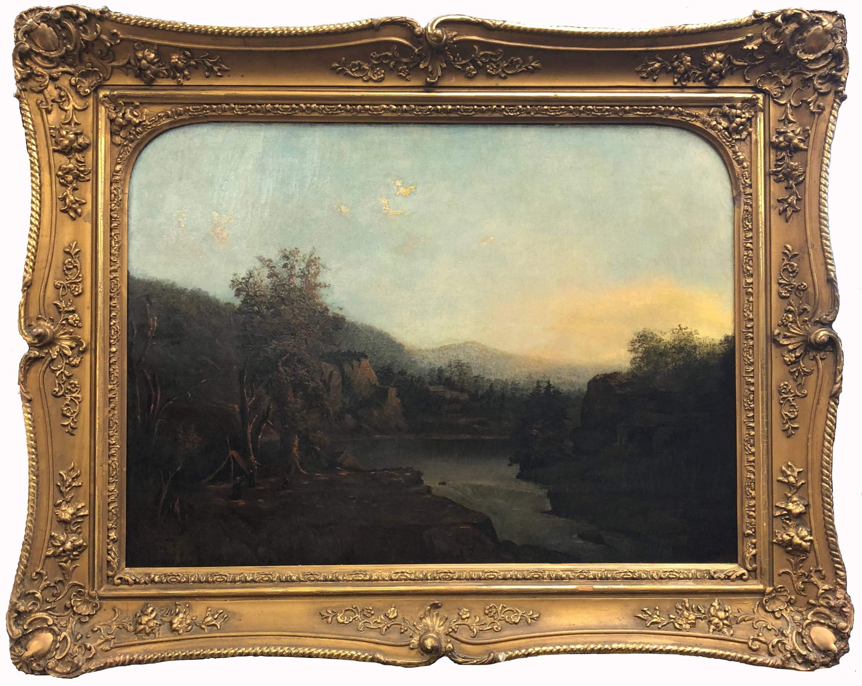 Robert Scott Duncanson - Encampment, Three Men and a Dog For Sale at ...