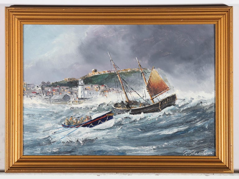Robert Sheader - Robert Sheader - Framed 20th Century Oil, Stormy Sea ...
