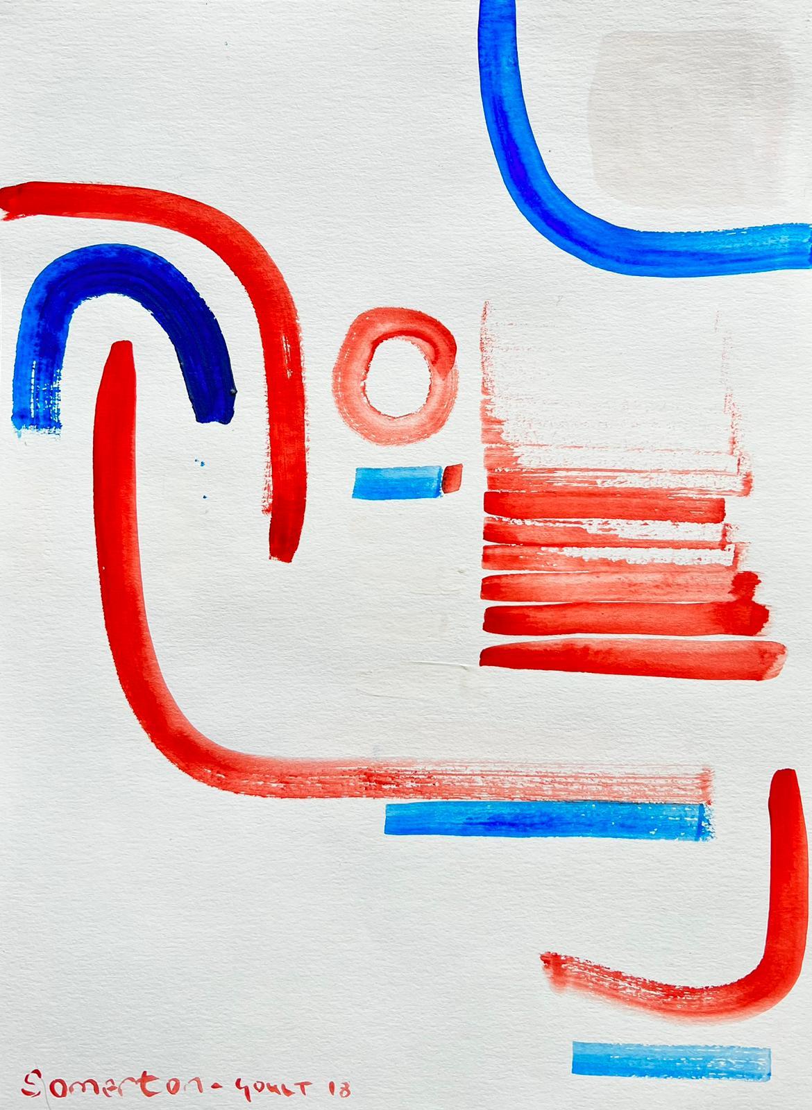 Robert Somerton - Abstract Expressionist British Original Watercolor ...