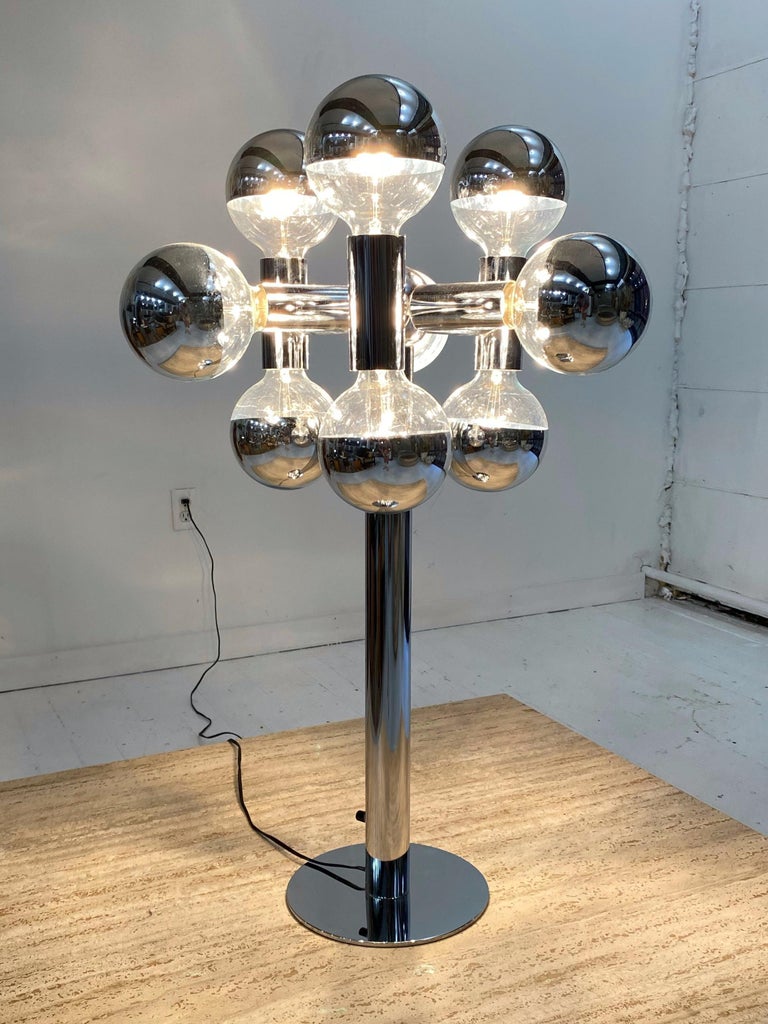 Robert Sonneman Chrome Molecule Table Lamp at 1stDibs