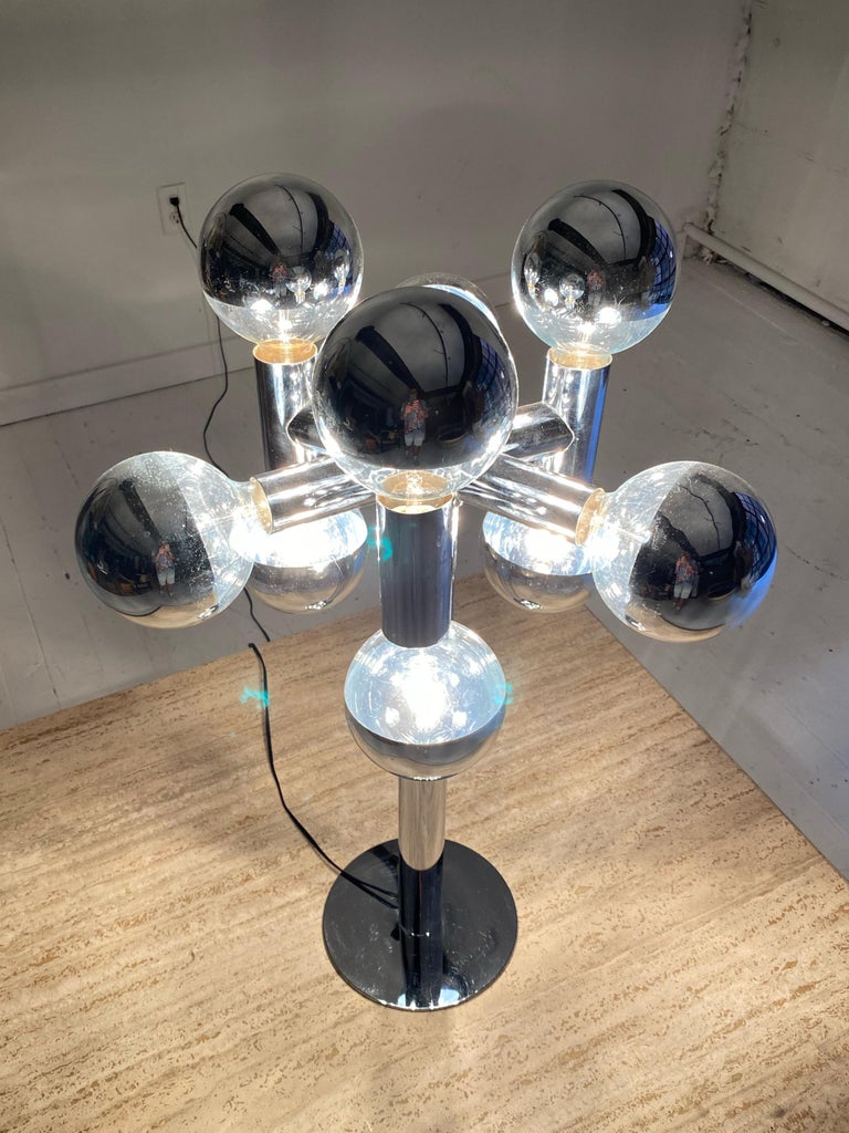 Robert Sonneman Chrome Molecule Table Lamp at 1stDibs