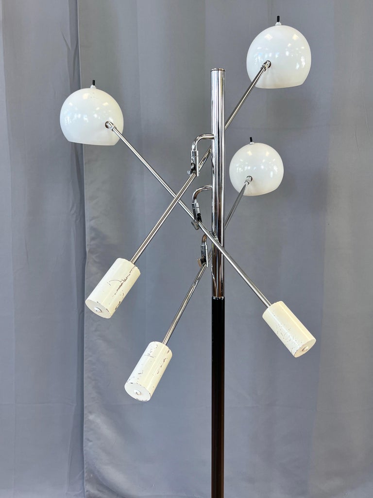 Robert Sonneman White Three-Arm Orbiter Floor Lamp with Marble Base ...