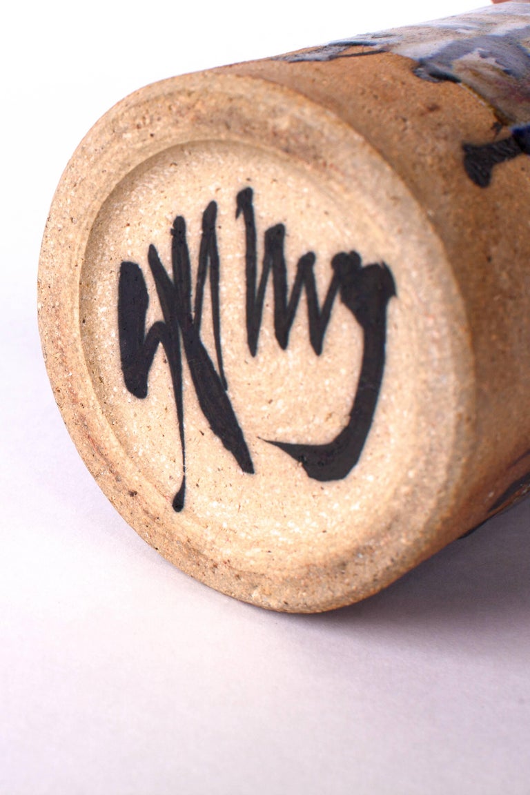 Robert Sperry, Glazed Stoneware Vase with Handles in Earth Tones, 1960 ...