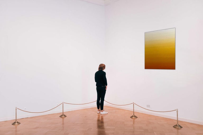 Robert Stuart - Yellow Passage, oil and wax patterned color field ...