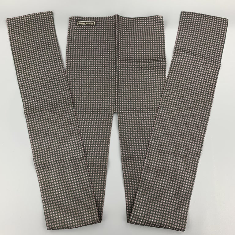 ROBERT TALBOTT Print Olive Silk Ascot Scarf at 1stDibs