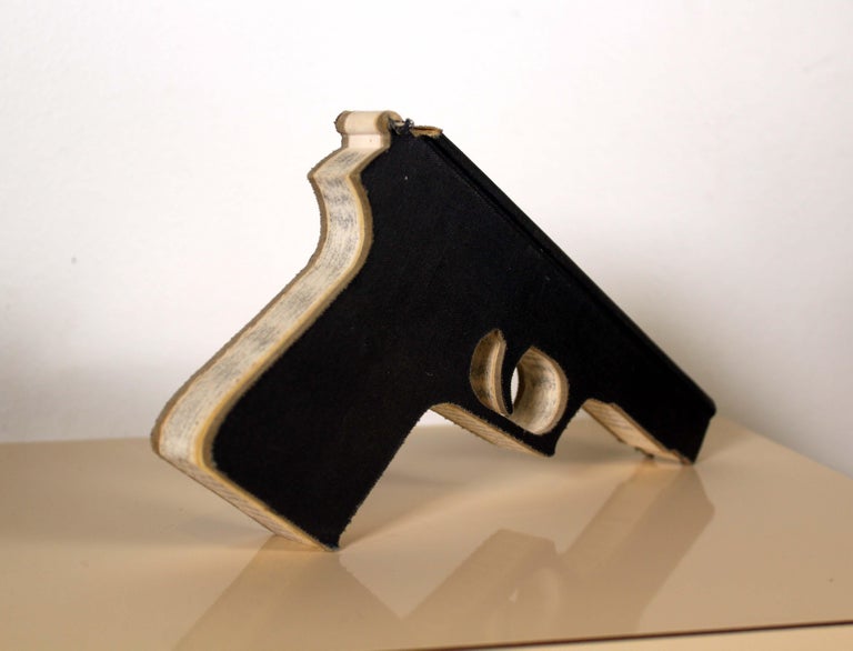 Robert The Hand Cut Book Gun Sculpture Signed Make Your Schools Work ...
