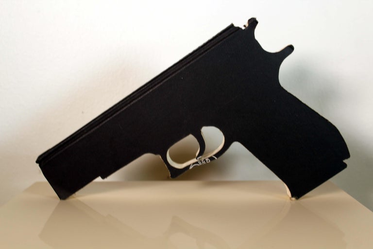 Robert The Hand Cut Book Gun Sculpture We Reach the Moon Wilford, 1996 ...