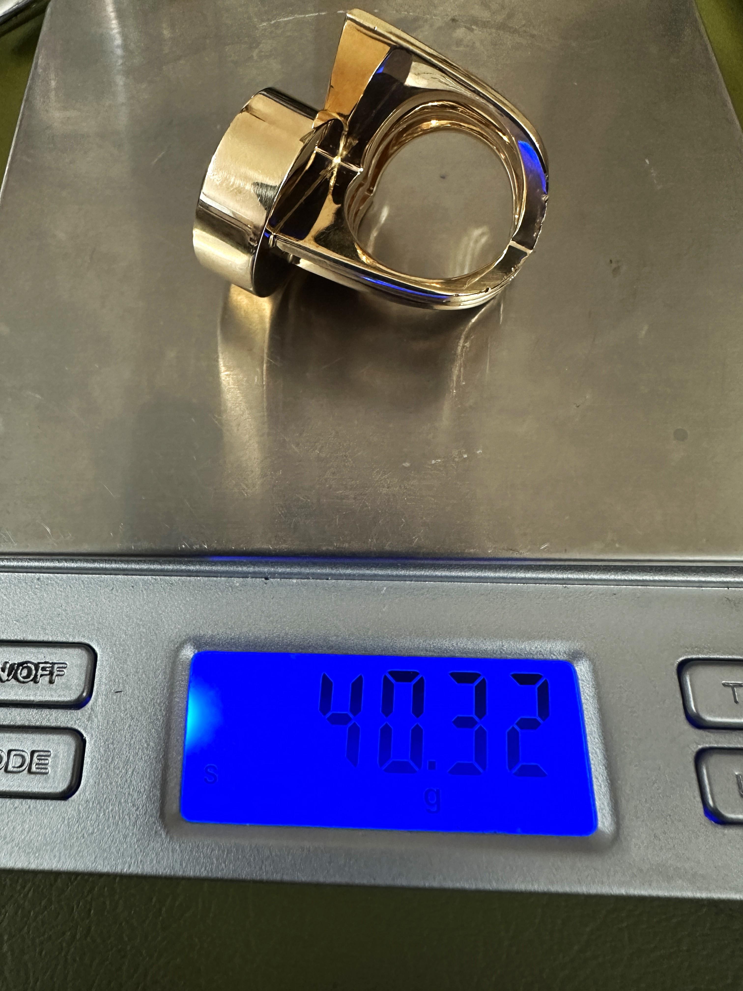 Robert Trisko 14k Yellow Gold Handmade Star Ruby Ring 40.32 grams For Sale at 1stDibs