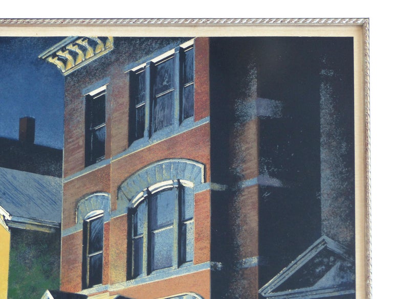 Robert W. Addison Artist's Proof Print, Night Cityscape For Sale at 1stDibs