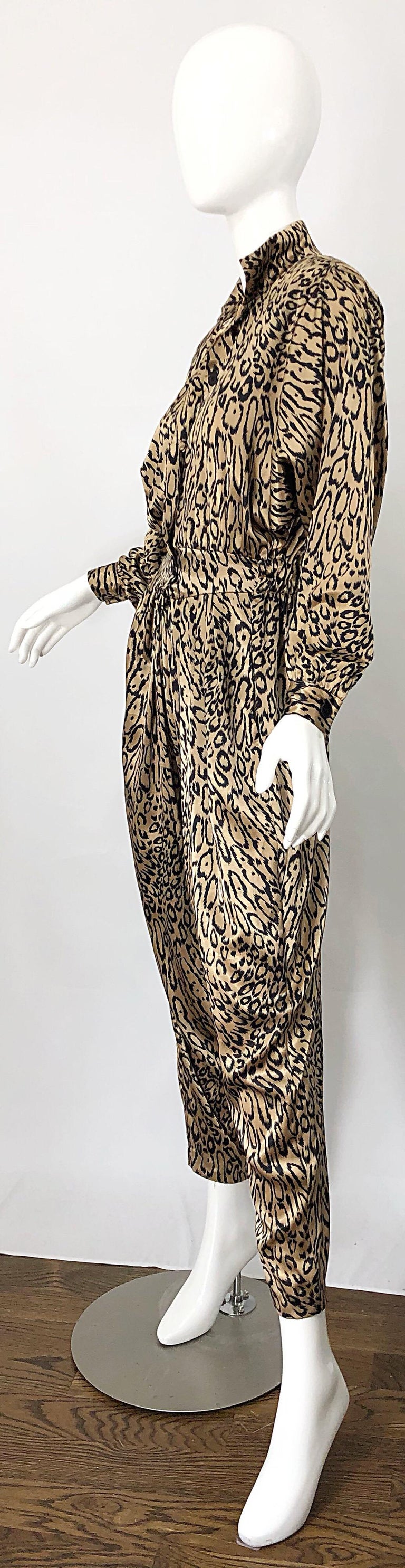 Robert W Gates 1980s Leopard Animal Print Silky Vintage 80s Avant Garde ...