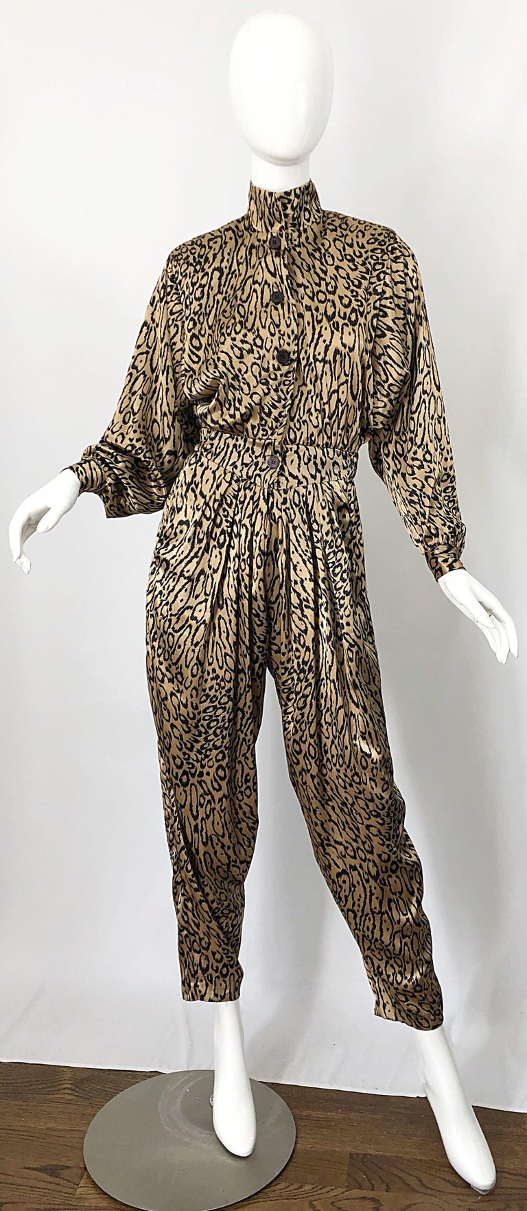 Robert W Gates 1980s Leopard Animal Print Silky Vintage 80s Avant Garde ...