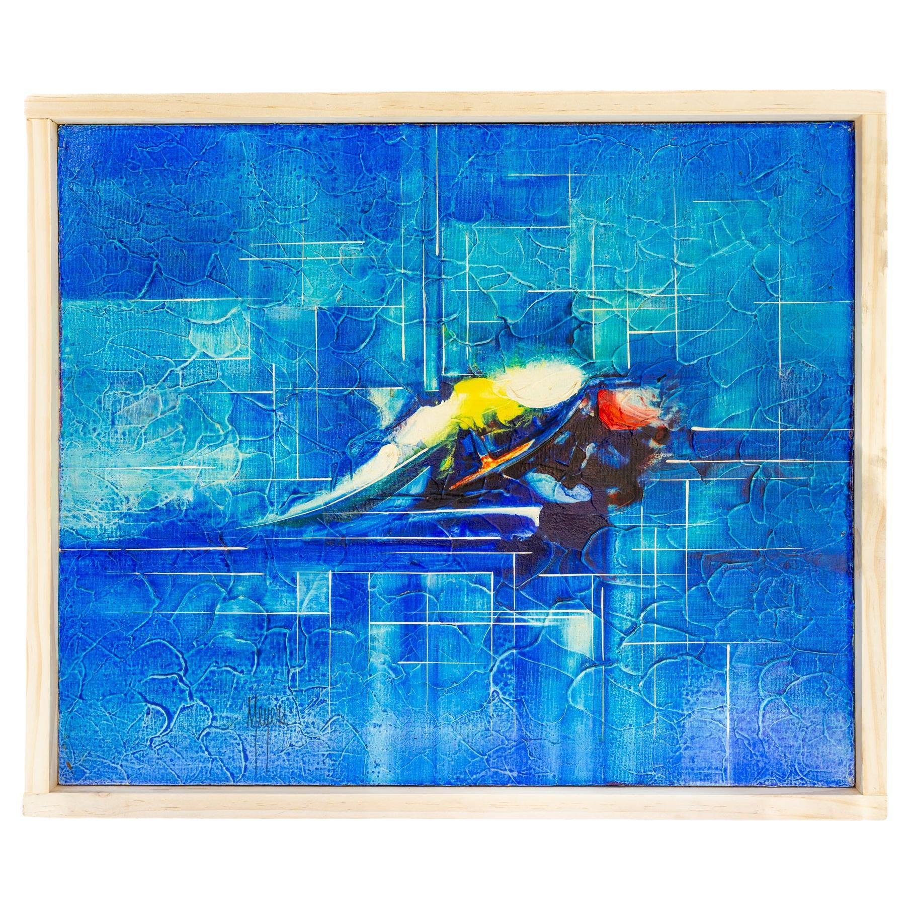 Ramon Montini Signed 'La Palma' Mid Century Oil Painting For Sale at ...