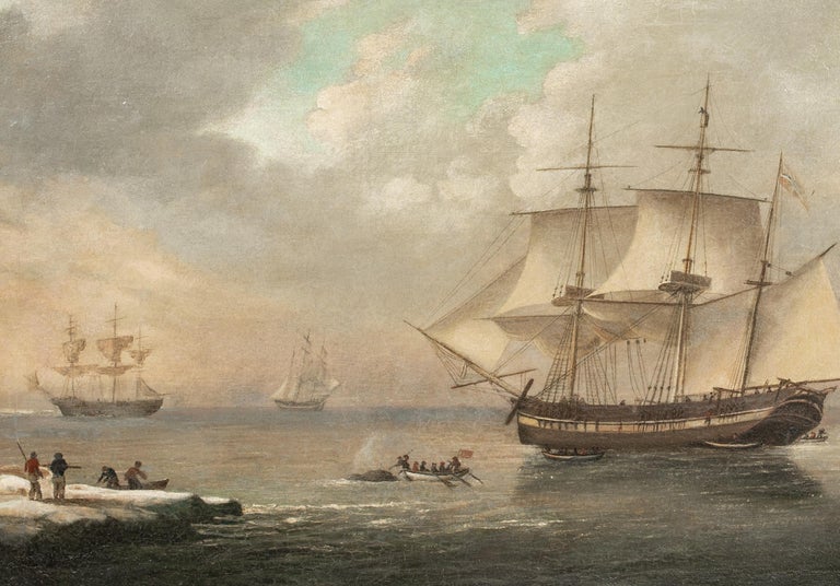 British Ships Whaling In The Artic, 18th Century For Sale at 1stDibs