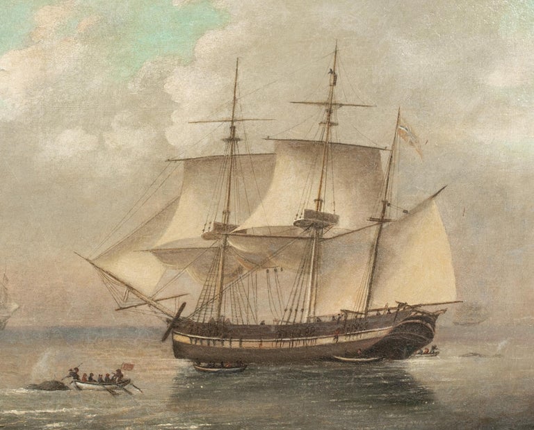 British Ships Whaling In The Artic, 18th Century For Sale at 1stDibs