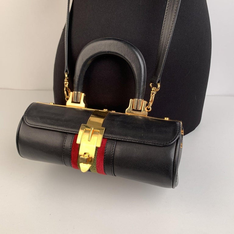 Roberta Di Camerino Vintage Blue Leather Cylinder Shoulder Bag For Sale ...