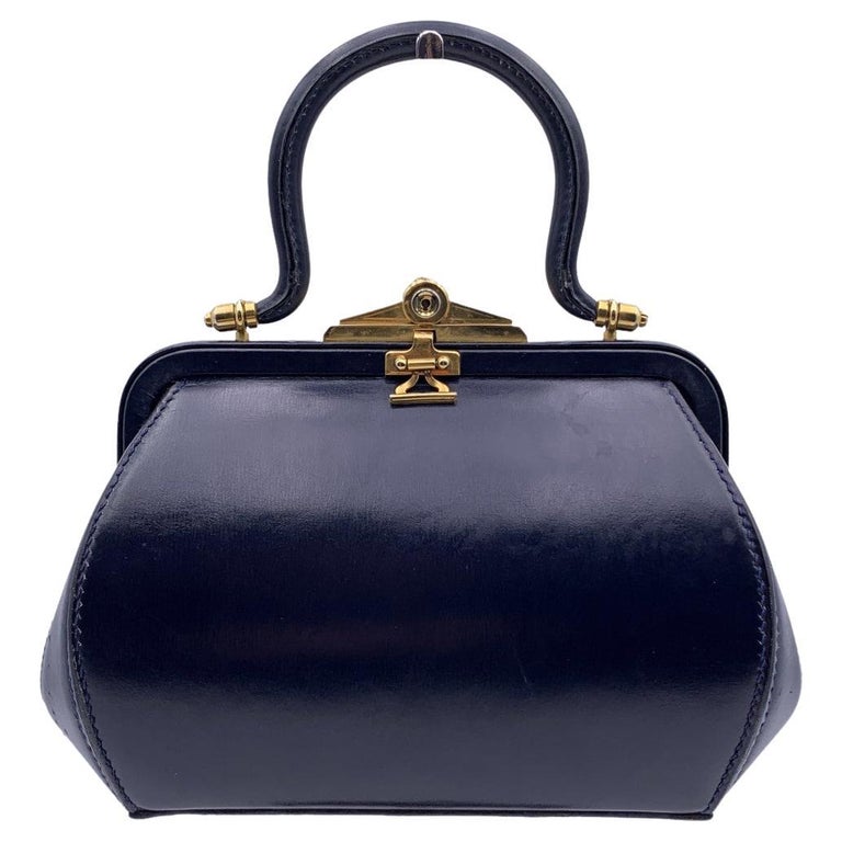 Roberta Di Camerino Vintage Blue Leather Small Doctor Bag Handbag For ...