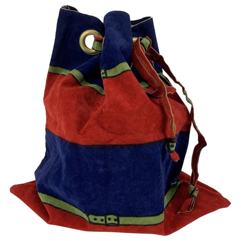 Roberta Di Camerino Vintage Red and Blue Velvet Drawstring Sachet Bag ...