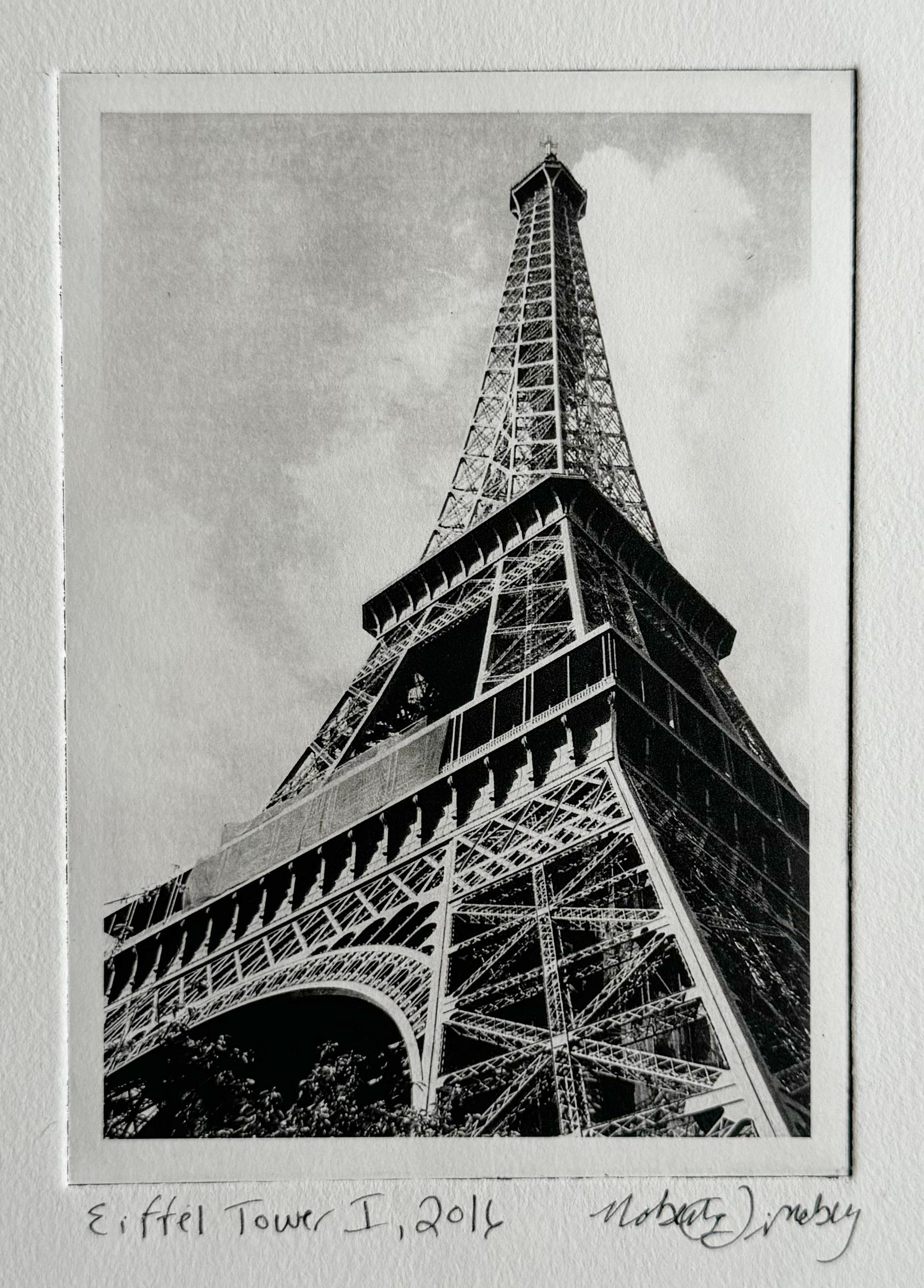 Roberta Fineberg - Paris France, Eiffel Tower I, Black and White Mixed ...