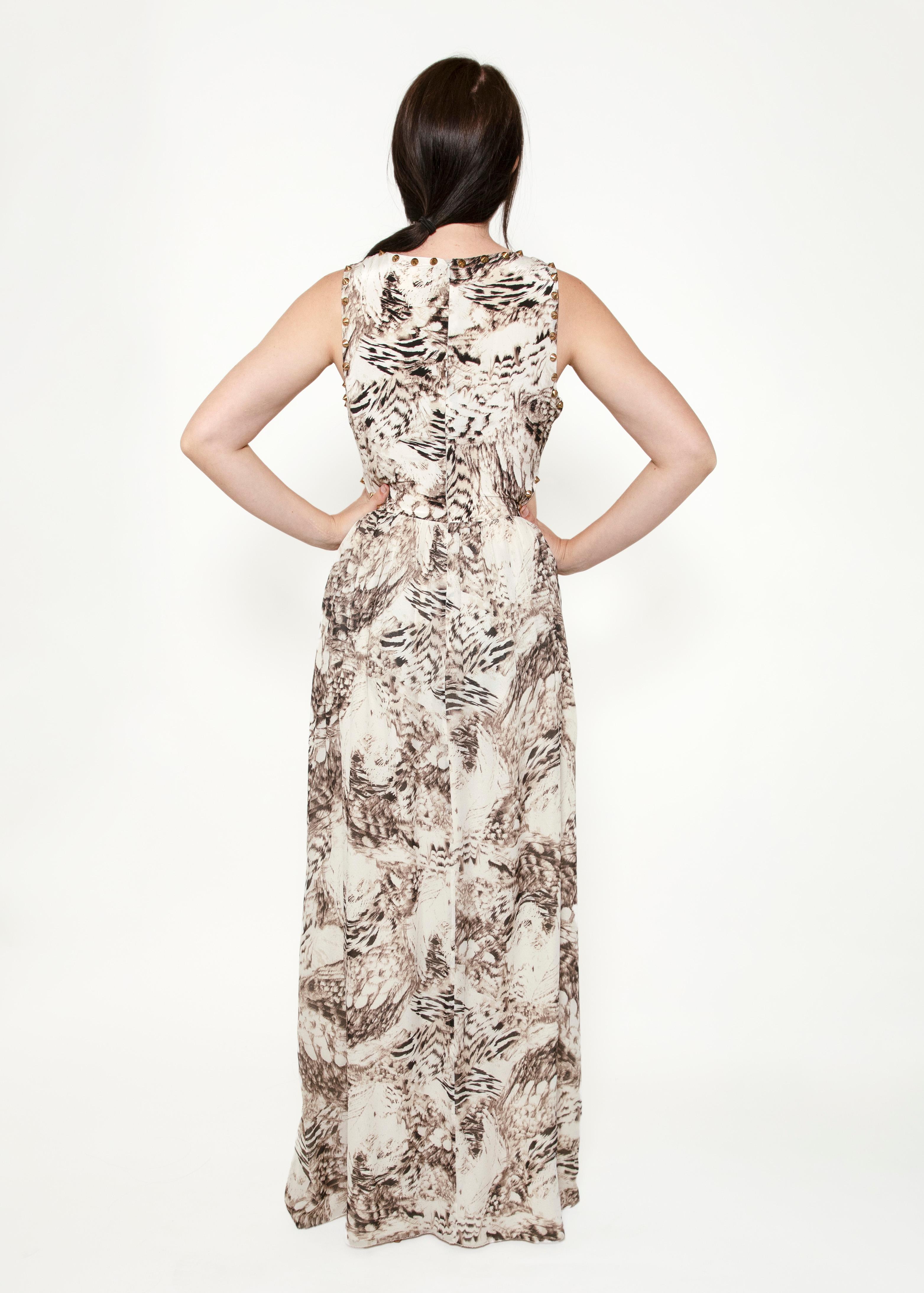 Roberto Cavalli Animal Print Cut Out Dress For Sale at 1stDibs
