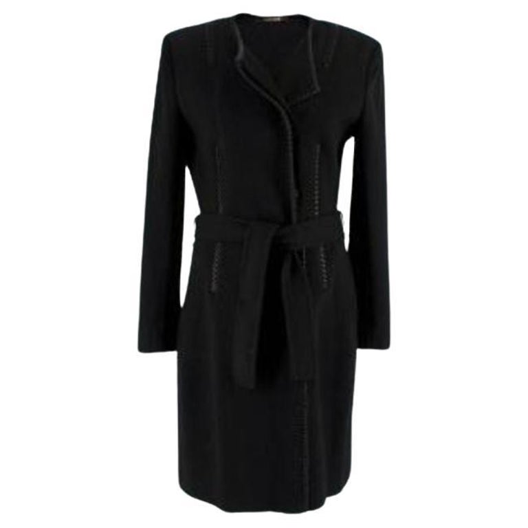 Roberto Cavalli Black Knotted Rope Wool Coat For Sale at 1stDibs