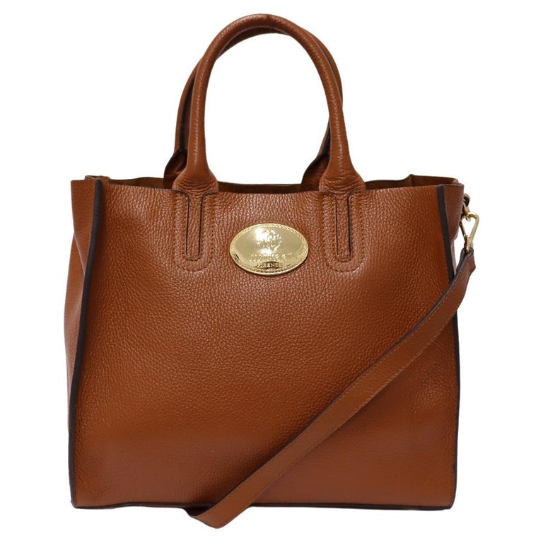 Roberto Cavalli Brown Leather Tote Bag For Sale at 1stDibs