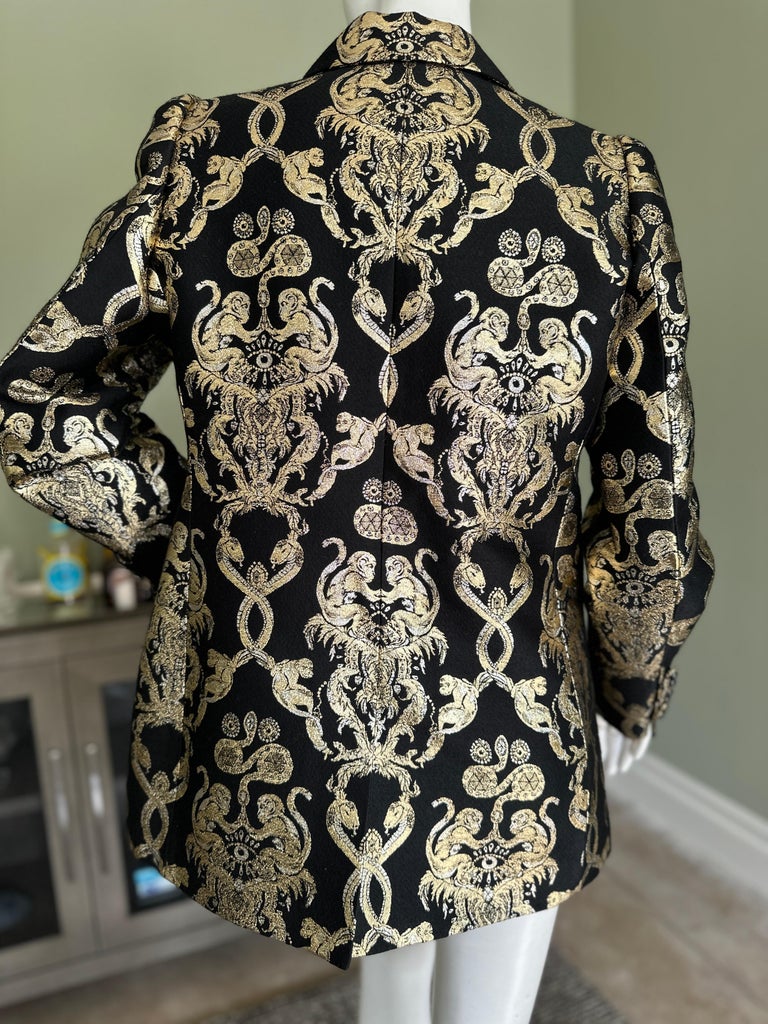 Roberto Cavalli Collectable 2004 Golden Monkey and Snake Pattern Black ...