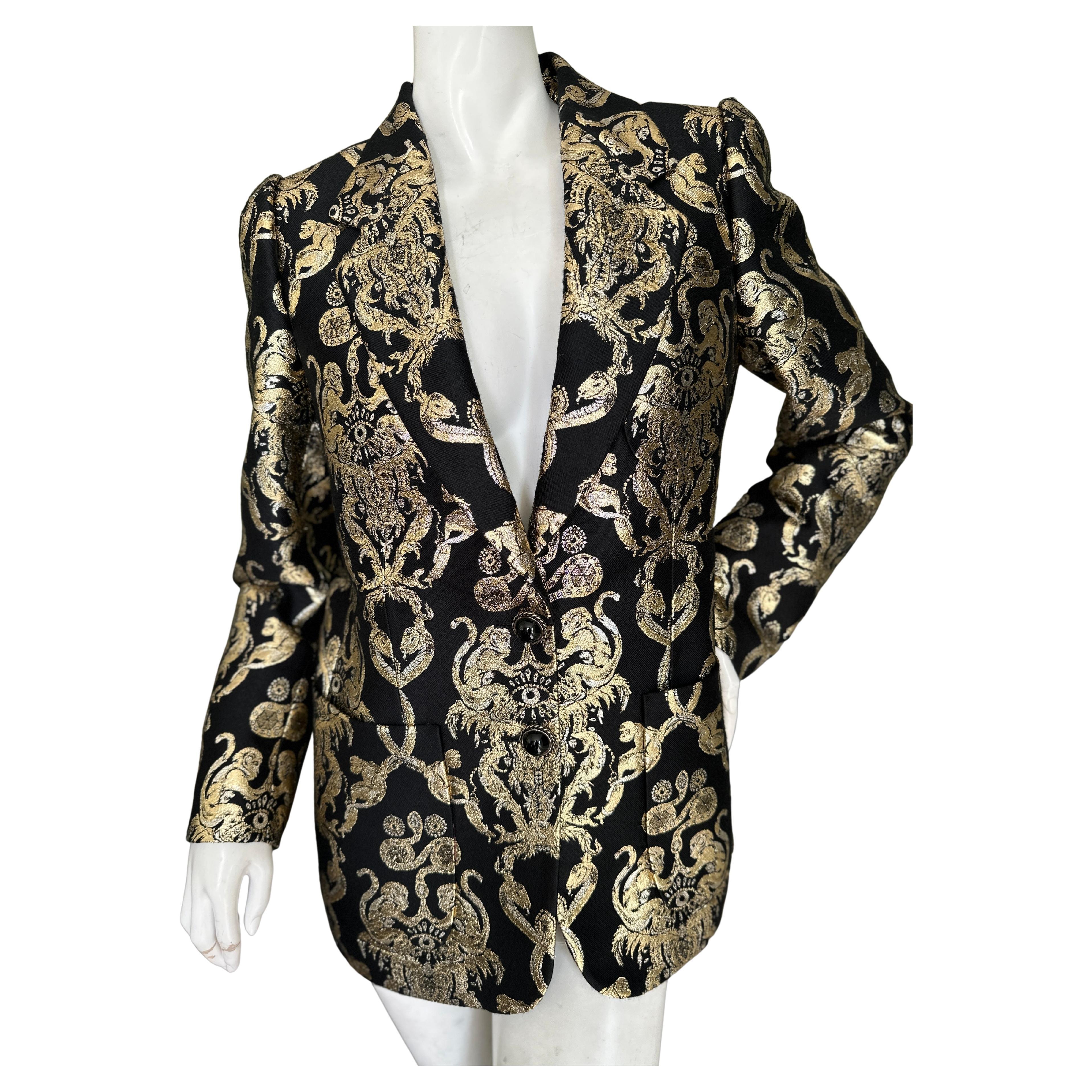 Moschino Couture Iconic 1989 Gold Embroidered Lobster Jacket at 1stDibs ...