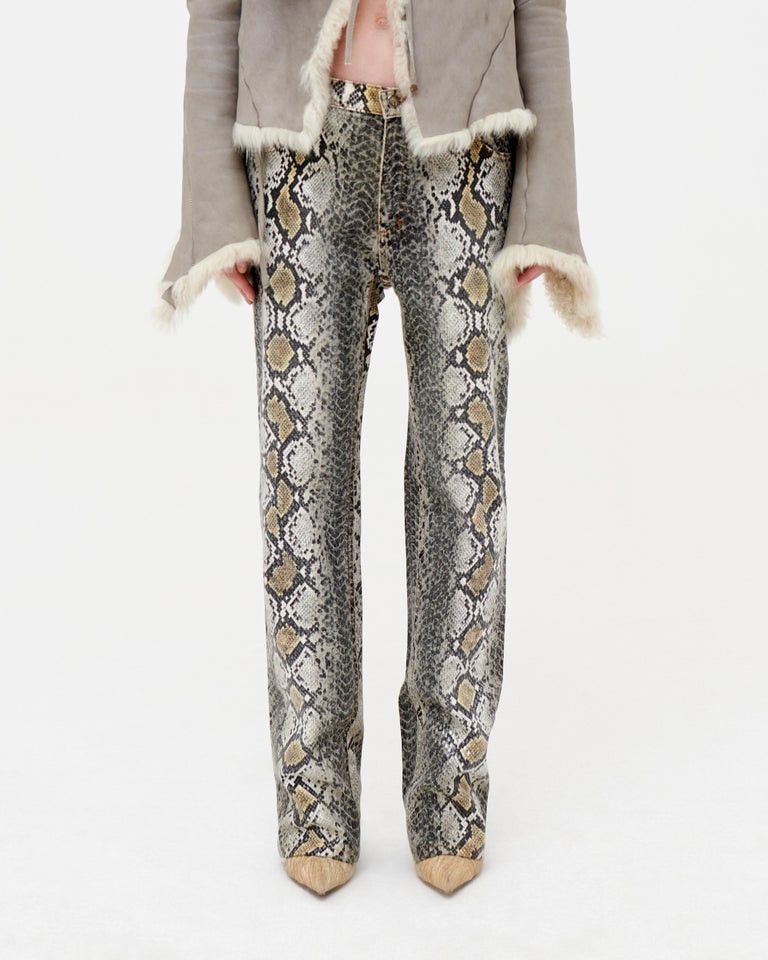 Roberto Cavalli F/W 1998 python print jeans For Sale at 1stDibs
