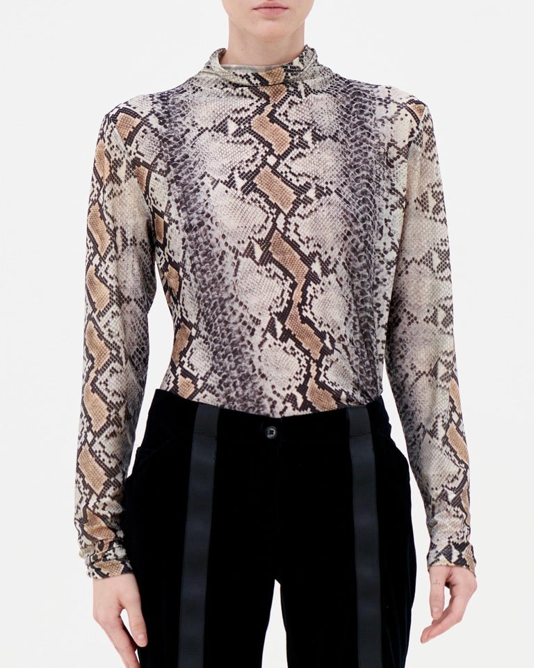 Roberto Cavalli F/W 1998 python print turtleneck top For Sale at 1stDibs