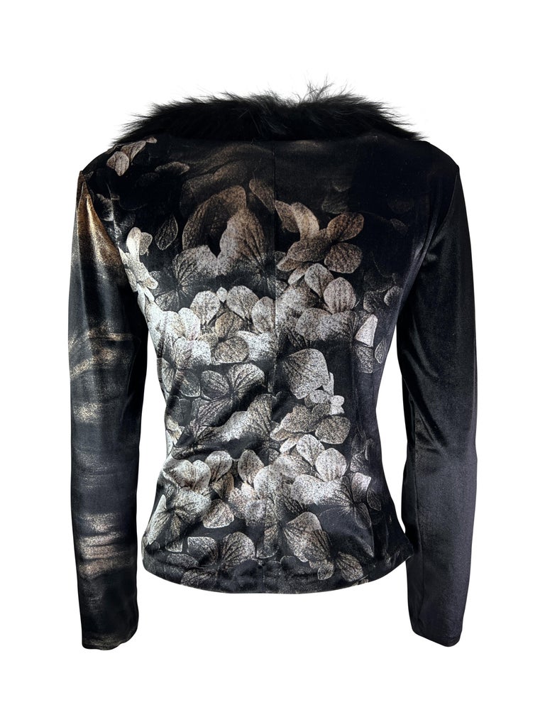 Roberto Cavalli Fall 2000 Velvet Cardigan For Sale at 1stDibs