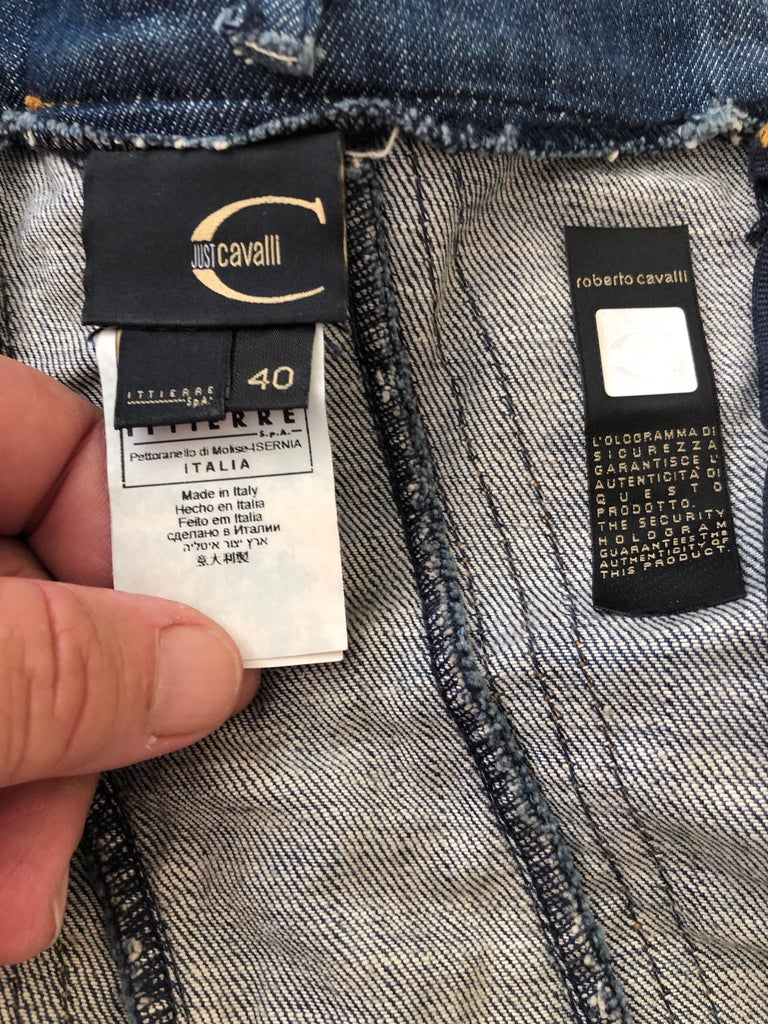 Roberto Cavalli for Just Cavalli Denim Corset with Lace Up Details New ...