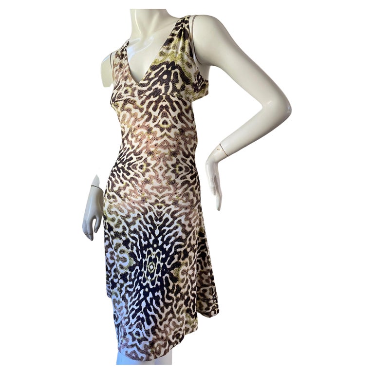 Roberto Cavalli Just Cavalli Vintage Animal Print Dress with Sexy Back ...