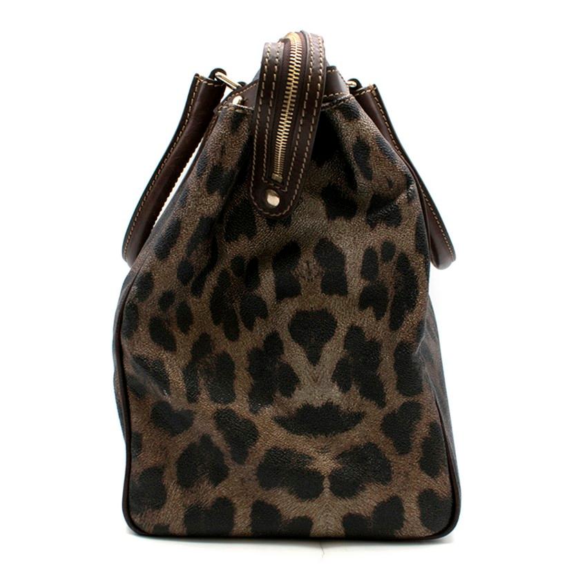 Roberto Cavalli Leopard Print Grained Leather Tote Bag at 1stDibs ...