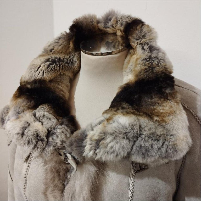 Roberto Cavalli Mutton and fur coat size S For Sale at 1stDibs