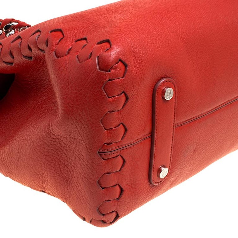 Roberto Cavalli Red Leather Small Regina Satchel For Sale at 1stDibs