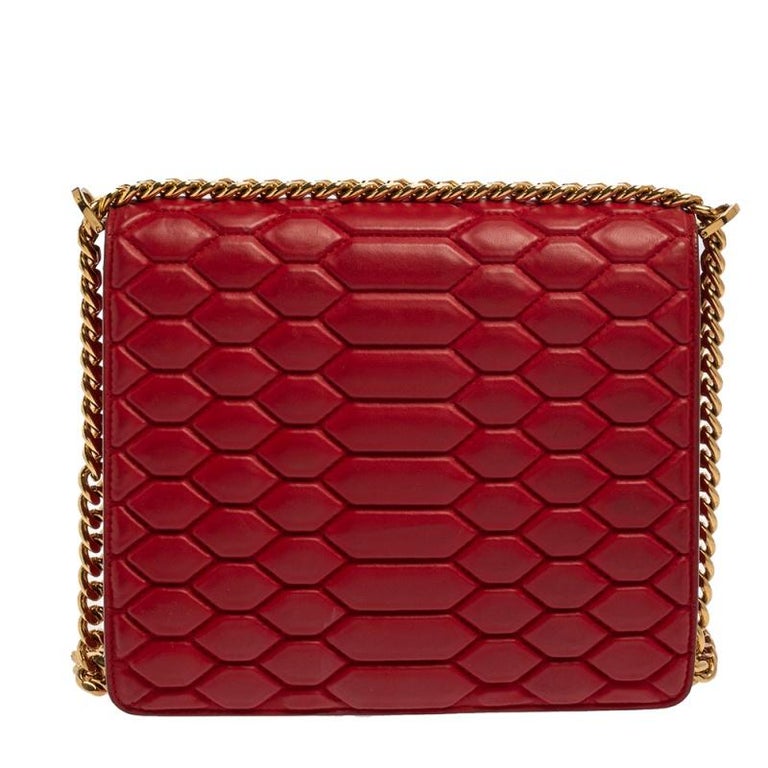 Roberto Cavalli Red Quilted Leather Flap Shoulder Bag at 1stDibs