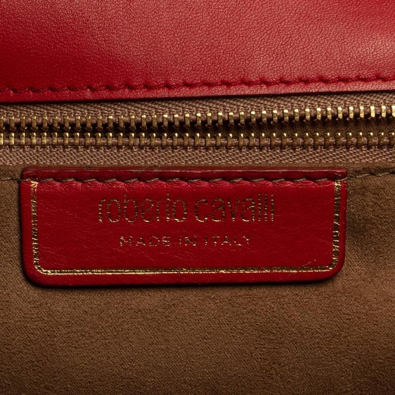 Roberto Cavalli Red Quilted Leather Flap Shoulder Bag at 1stDibs